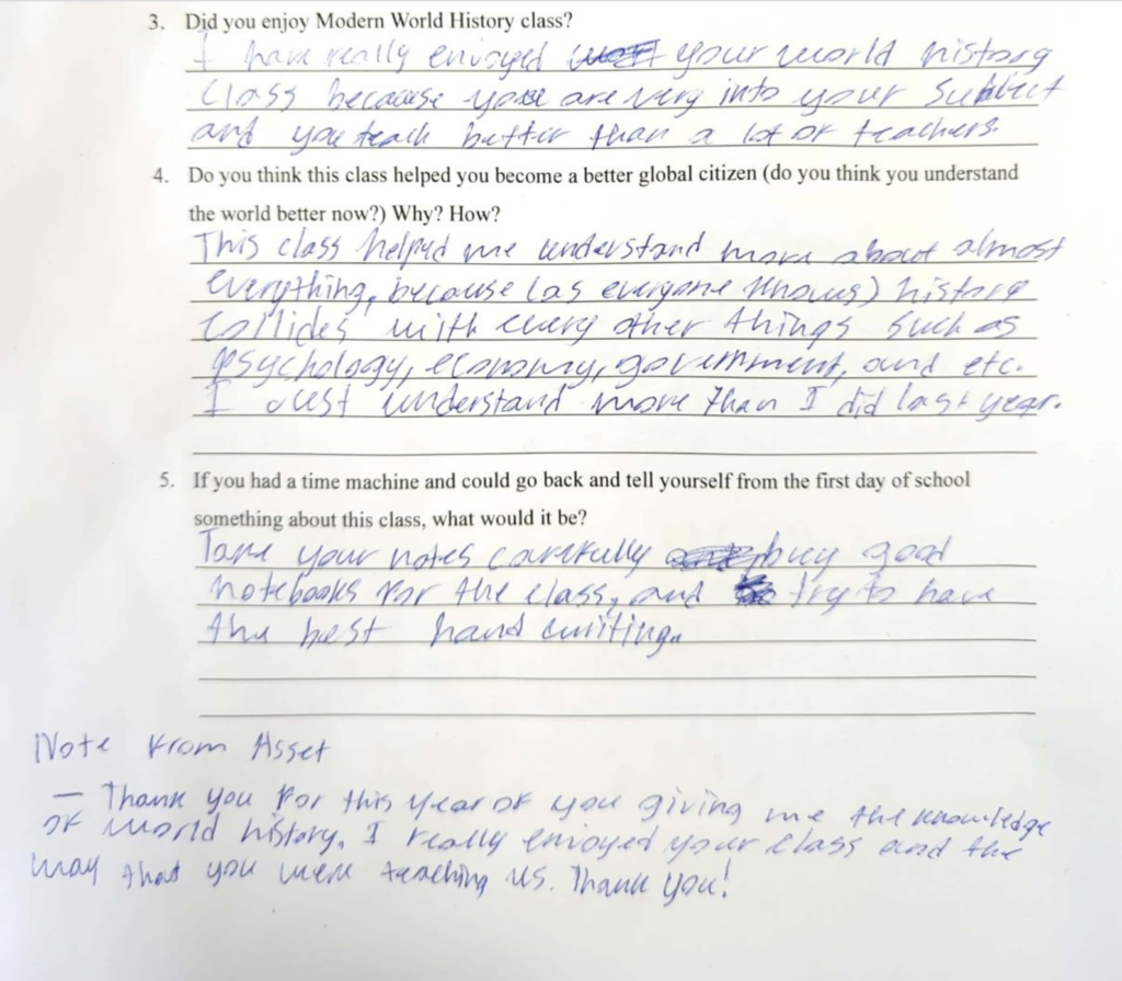 End of Year Class Reflections - Devidyal