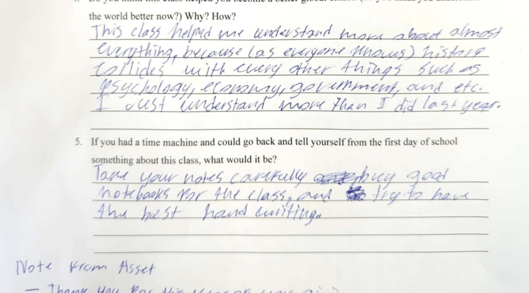 End of Year Class Reflections - Devidyal